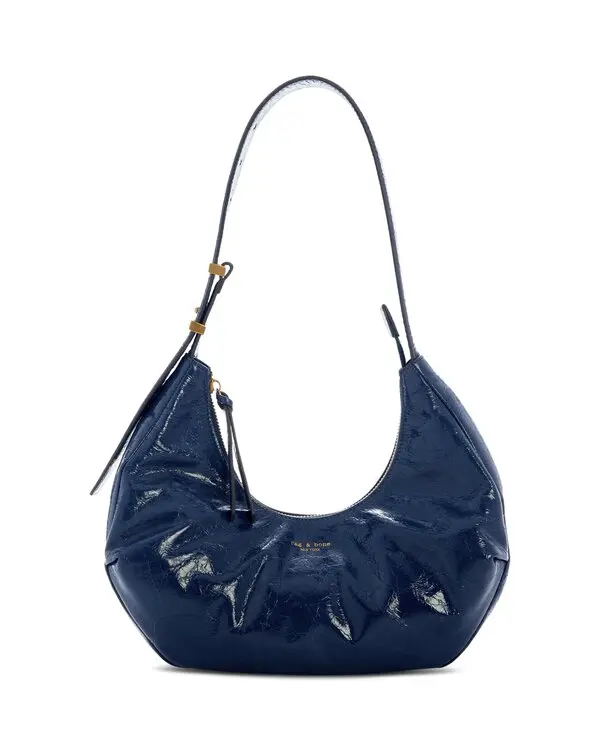 Rag & Bone Hudson Patent Leather Hobo Bag - Blue
