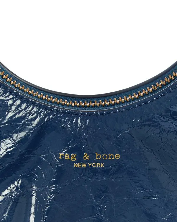 Rag & Bone Hudson Patent Leather Hobo Bag - Blue