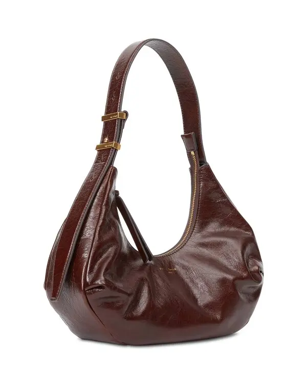 Rag & Bone Hudson Patent Leather Hobo Bag - Brown