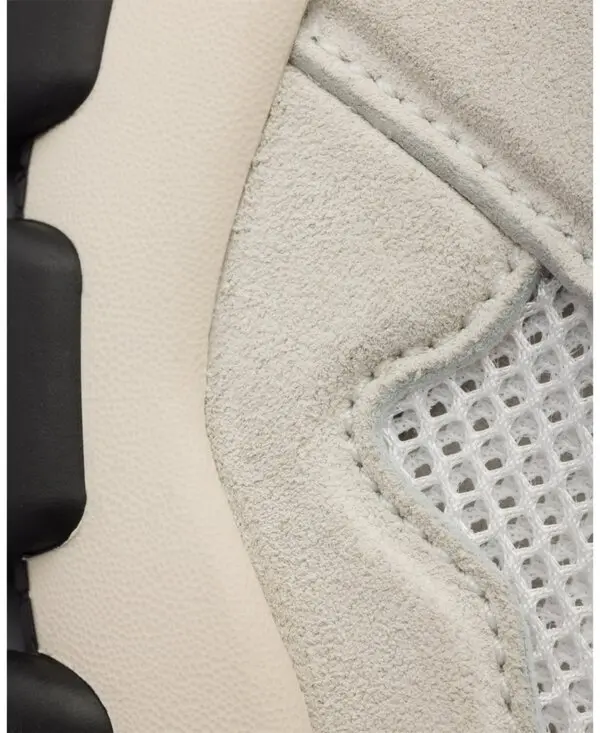 Prada Mesh Fabric And Suede Lace-up Sneakers - White