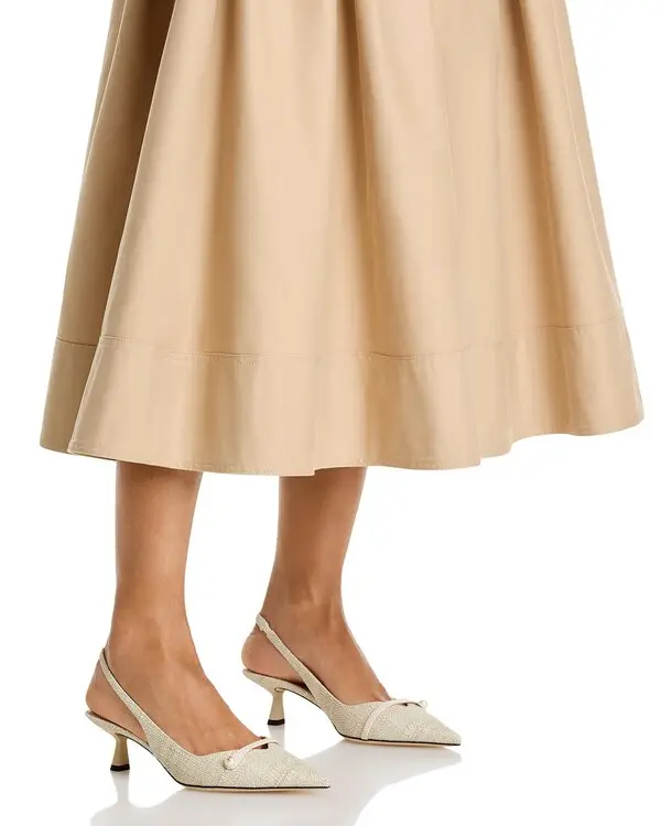 JIMMY CHOO Amita 45 Raffia Slingback Pumps - Natural