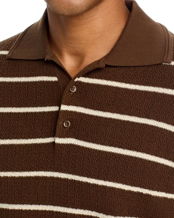 Simkhai Calum Relaxed Fit Stripe Polo Shirt