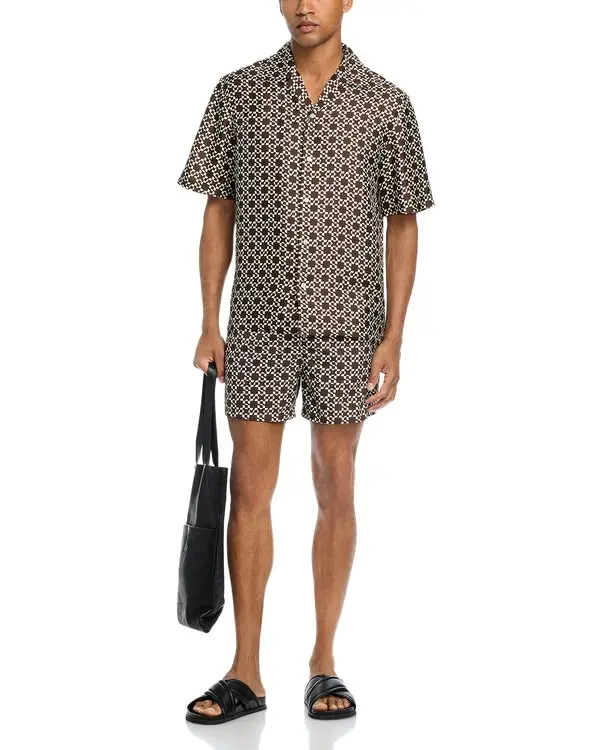 Simkhai Casper Loose Fit Medallion Shirt - Chocolate