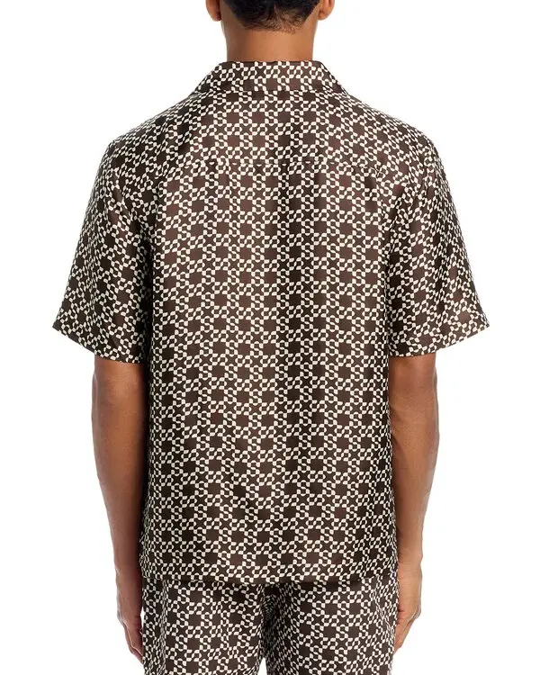 Simkhai Casper Loose Fit Medallion Shirt - Chocolate