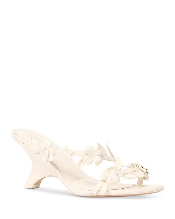 Simkhai Willow Leather Sandals With Floral Embellishments - Ivory