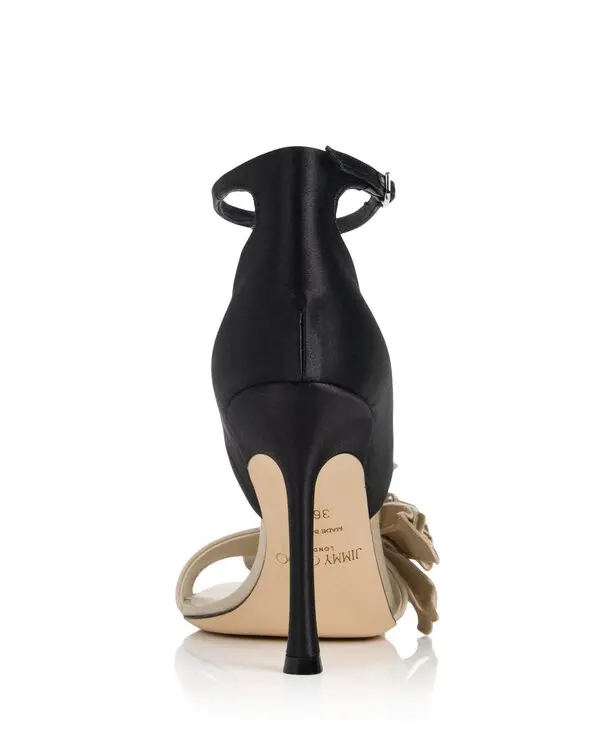 JIMMY CHOO Coko 100 Stiletto Sandals - Bone/black