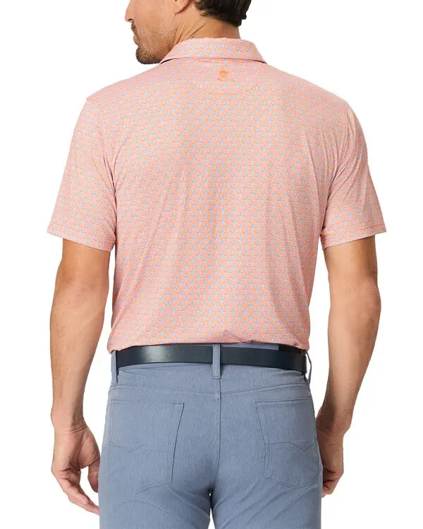Robert Graham Links & Drinks Knit Polo Shirt - Orange