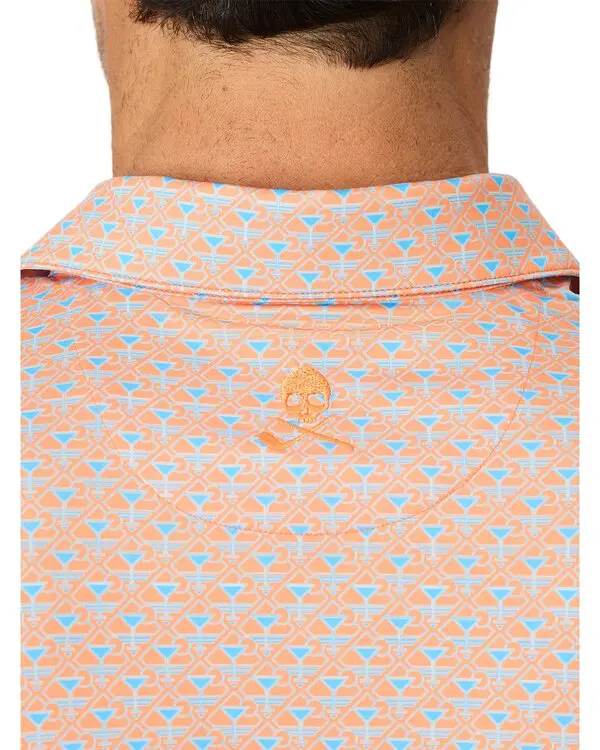 Robert Graham Links & Drinks Knit Polo Shirt - Orange