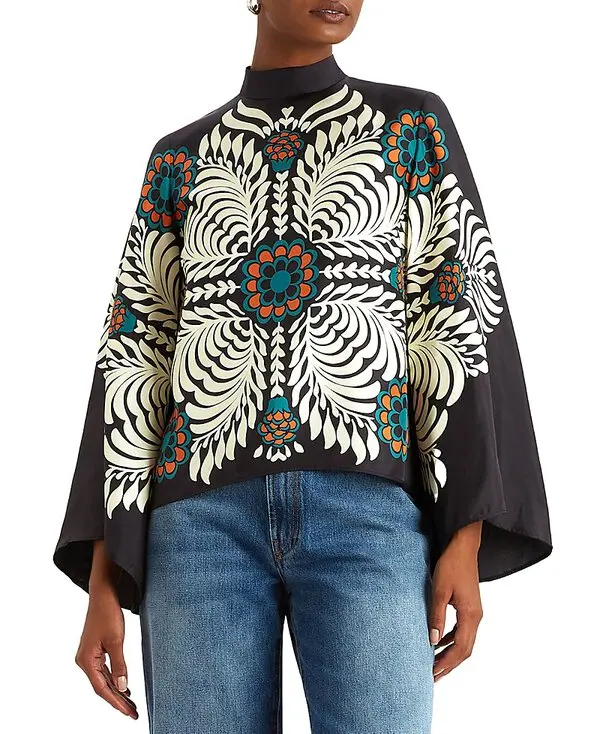 La DoubleJ Make An Exit Top - Mix Tiles (placee) Black