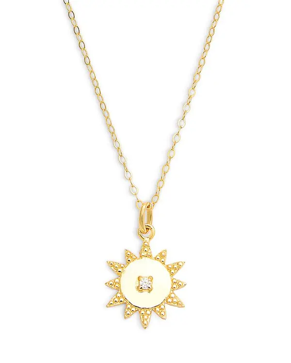 Aqua Sun Pendant Necklace - Gold