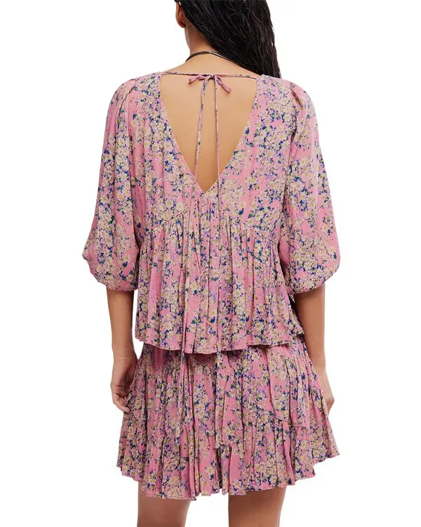 Free People Perishing Printed Top & Skirt Set