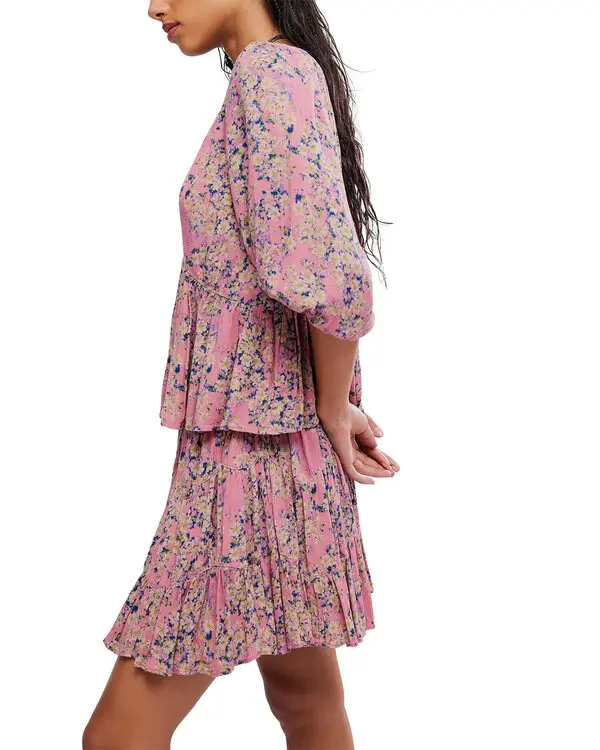 Free People Perishing Printed Top & Skirt Set