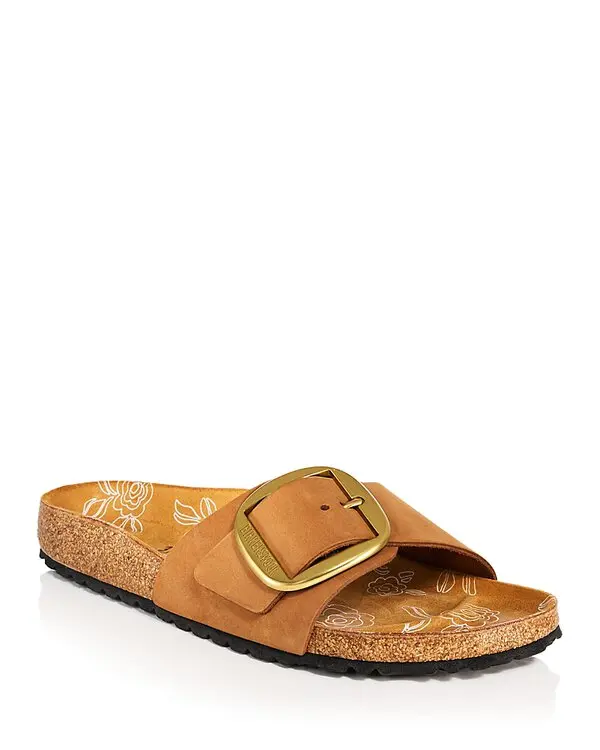 BIRKENSTOCK Madrid Big Buckle Printed Footbed Slide Sandals - Mink