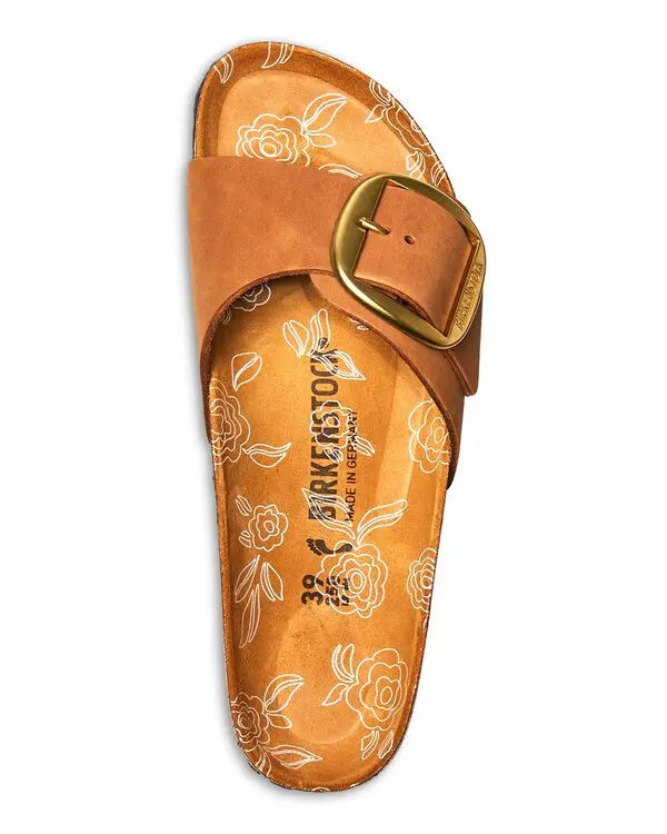 BIRKENSTOCK Madrid Big Buckle Printed Footbed Slide Sandals - Mink