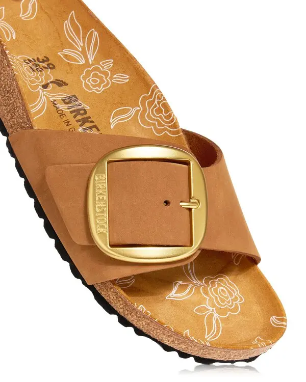 BIRKENSTOCK Madrid Big Buckle Printed Footbed Slide Sandals - Mink