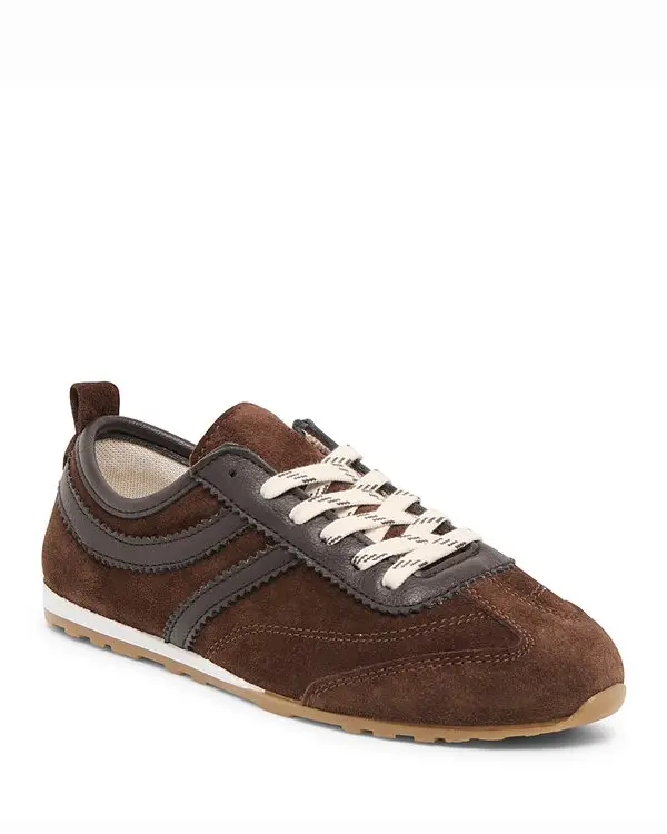 Dolce Vita Viper Lace Up Sneakers - Dark Brown Suede