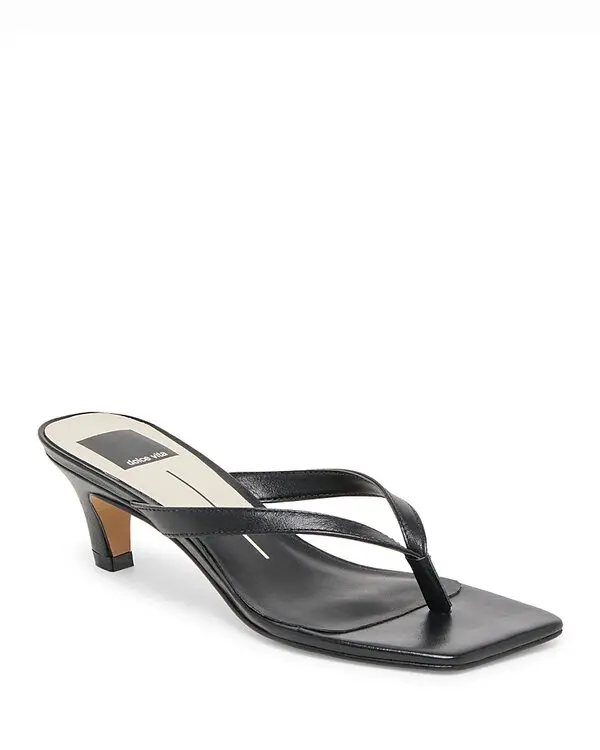 Dolce Vita Ramia Thong Sandals - Black Leather