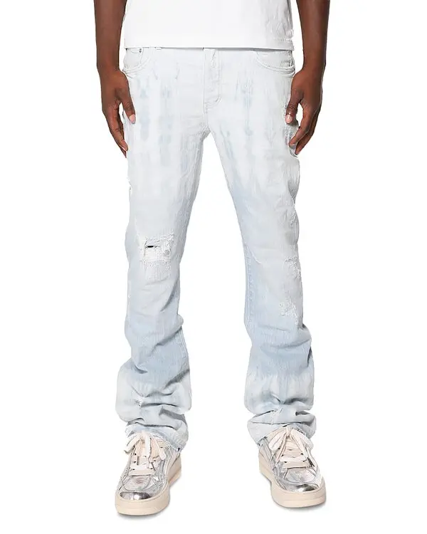 PURPLE BRAND Tie Dye Flare Jeans - Super Light Indigo