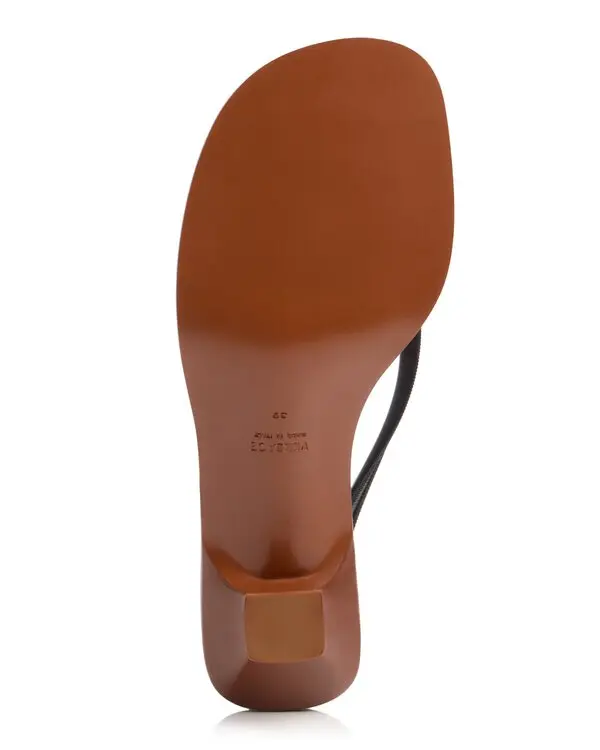 Versace Thong Sandals With Block Heel - Black