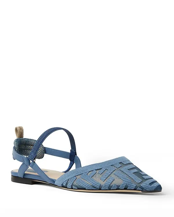 Fendi Elba Pointed Flats - Brown