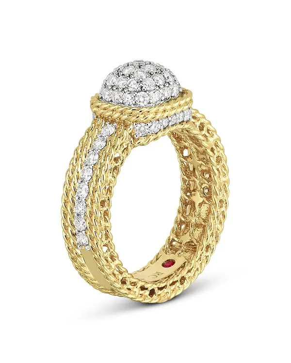 Roberto Coin 18k Yellow & White Gold Diamond Dome Cluster Ring - White/gold