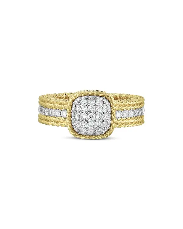 Roberto Coin 18k Yellow & White Gold Diamond Dome Cluster Ring