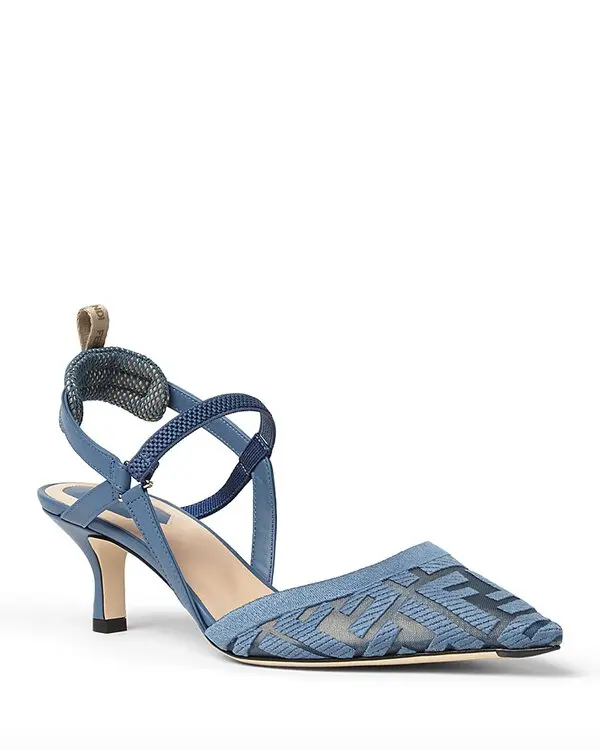 Fendi Elba Pointed Pumps - Blue