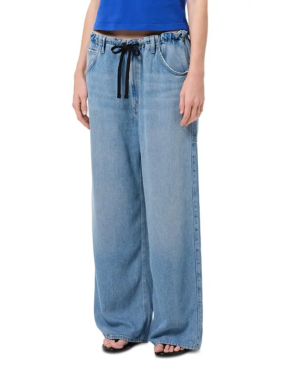 AGOLDE Shaw Drawstring Wide Leg Jeans - Script