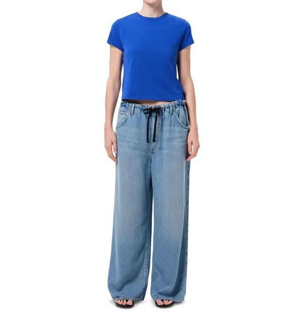 AGOLDE Shaw Drawstring Wide Leg Jeans - Script