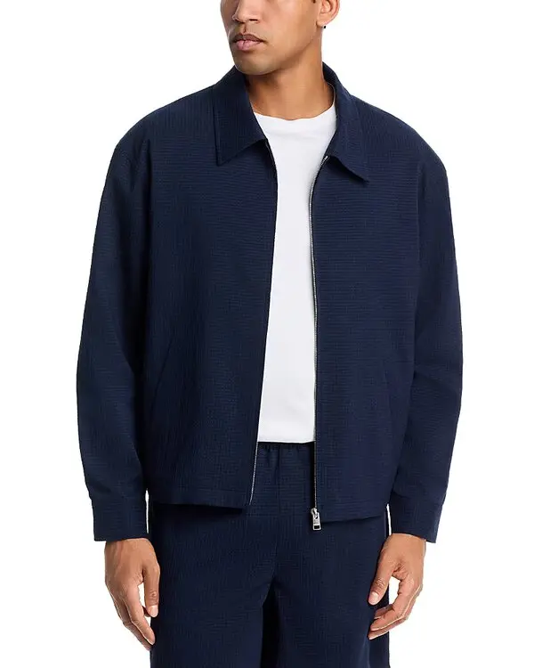 FRAME Seersucker Zip-up Blouson Jacket