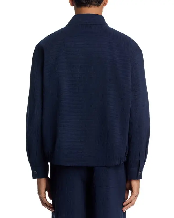 FRAME Seersucker Zip-up Blouson Jacket