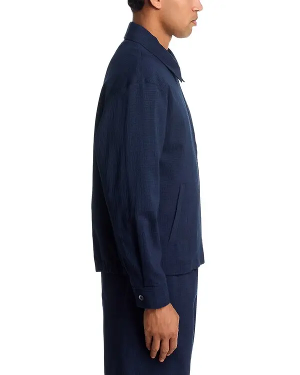 FRAME Seersucker Zip-up Blouson Jacket