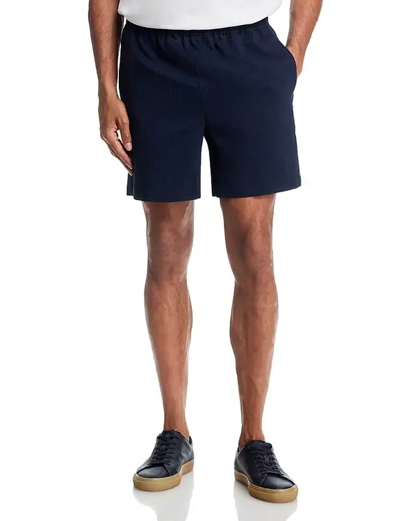 FRAME Regular Fit Seersucker Shorts - Navy