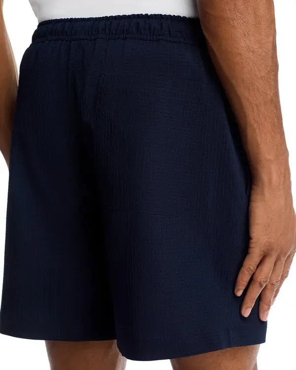 FRAME Regular Fit Seersucker Shorts - Navy