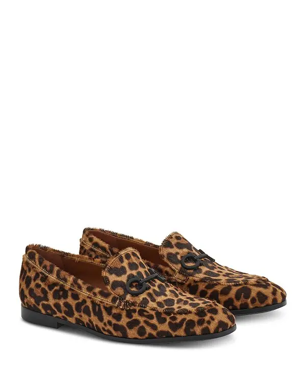 FERRAGAMO Print Calf Hair Loafers