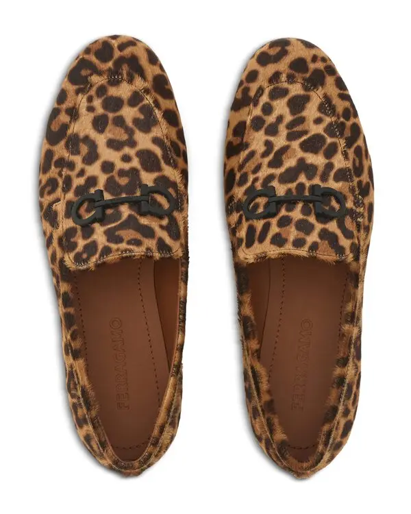 FERRAGAMO Print Calf Hair Loafers