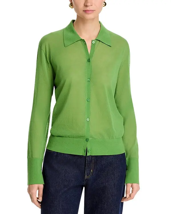 FRAME The Collared Cardi - Peridot