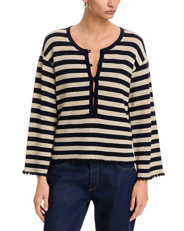 FRAME The Gathered Sweater - Cream Multi