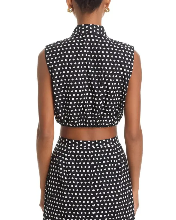 FRAME Sleeveless Polka Dot Shirt - Black Multi