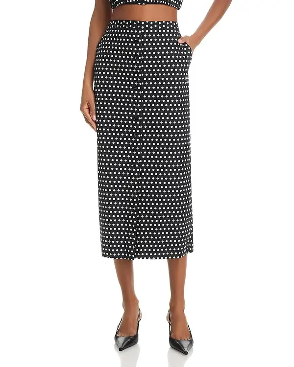FRAME Polka Dot Midi Skirt