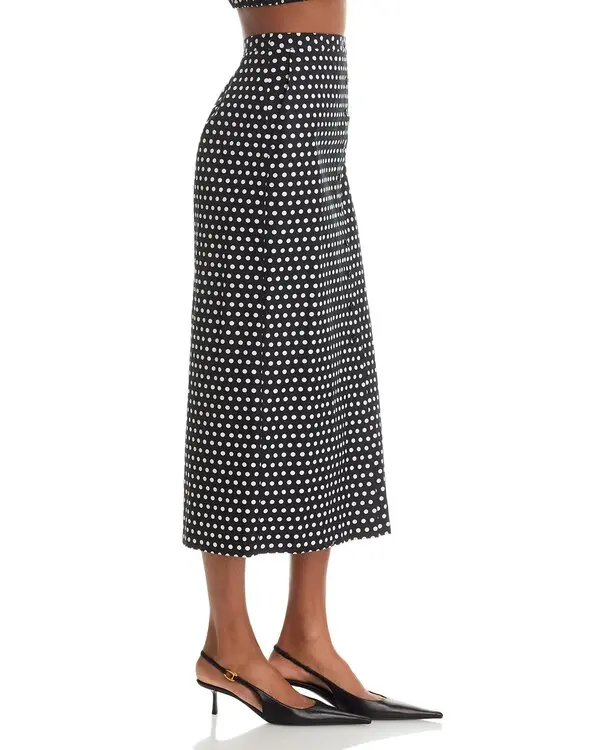 FRAME Polka Dot Midi Skirt