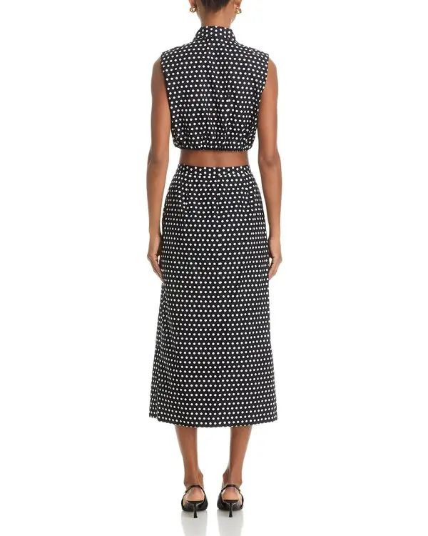 FRAME Polka Dot Midi Skirt