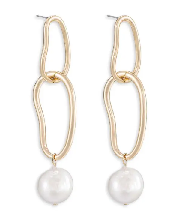 Ettika Mara Dangle Freshwater Pearl Earrings