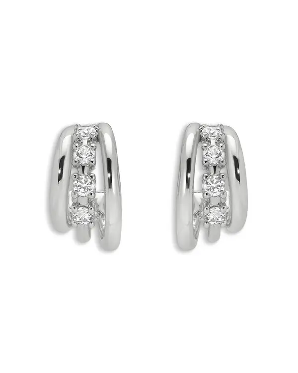Ettika Mini Hoop Earrings With Pave Detail