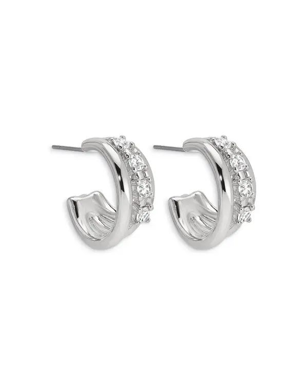 Ettika Mini Hoop Earrings With Pave Detail