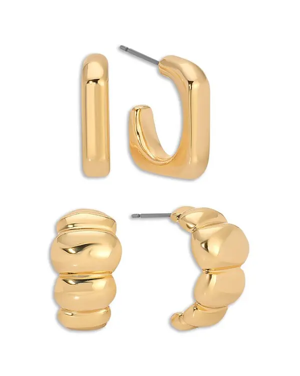 Ettika Everyday 18k Plated Stack Set Earrings - Gold