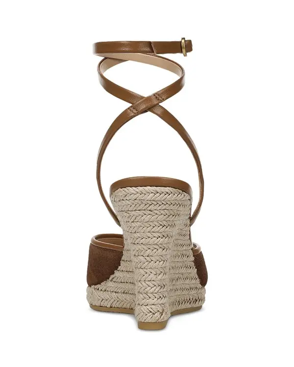Veronica Beard Pasina Espadrille Wedge Sandals With Ankle Strap - Chestnut