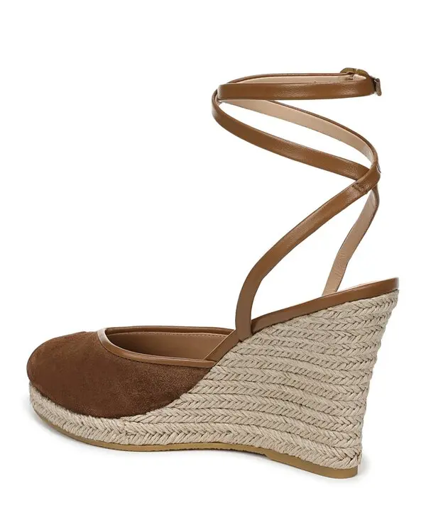Veronica Beard Pasina Espadrille Wedge Sandals With Ankle Strap - Chestnut