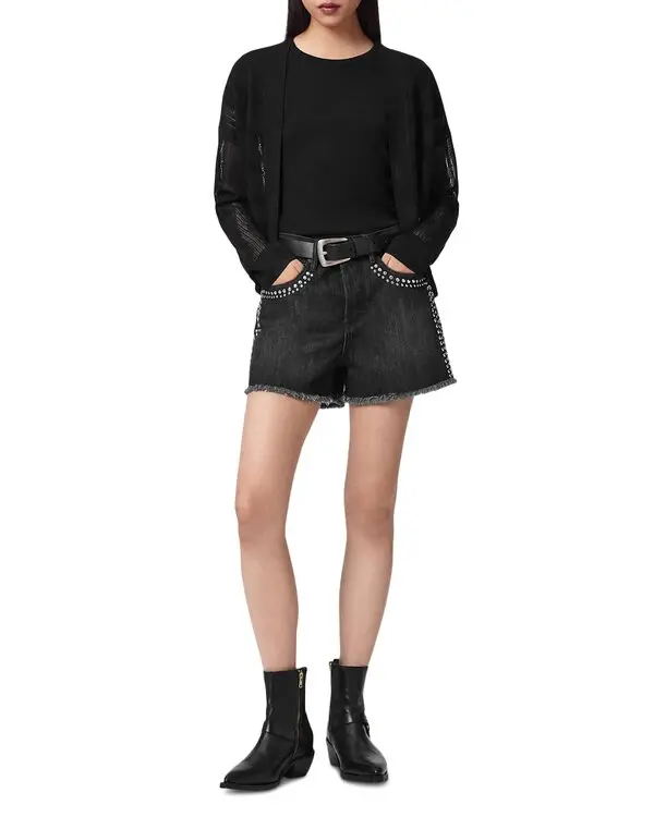 ALLSAINTS Heidi Stud Trim Shorts
