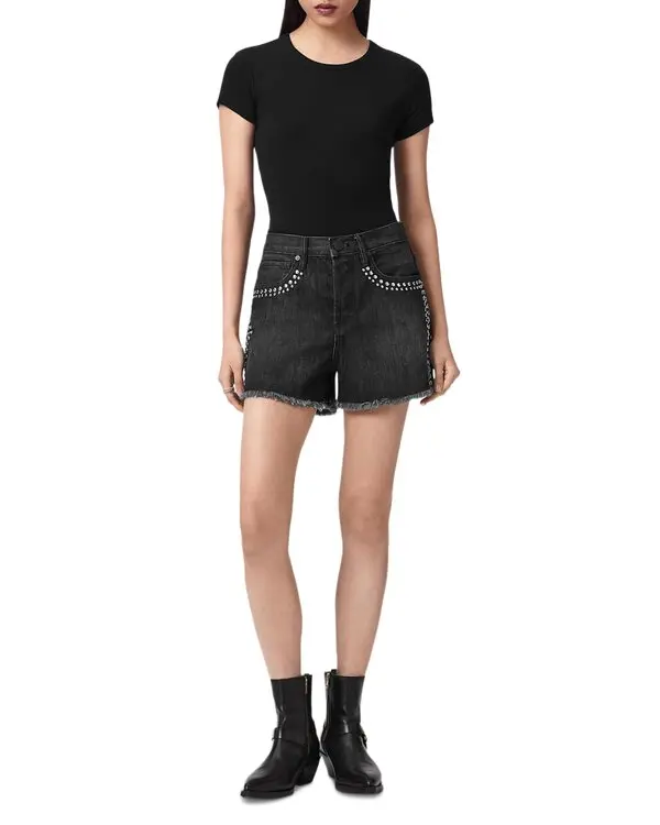 ALLSAINTS Heidi Stud Trim Shorts